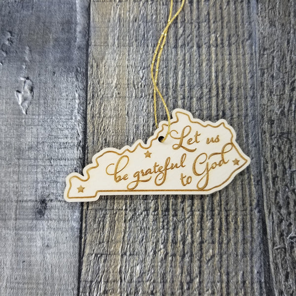 Kentucky Wood Ornament - KY State Shape with State Motto - Handmade Wo ...