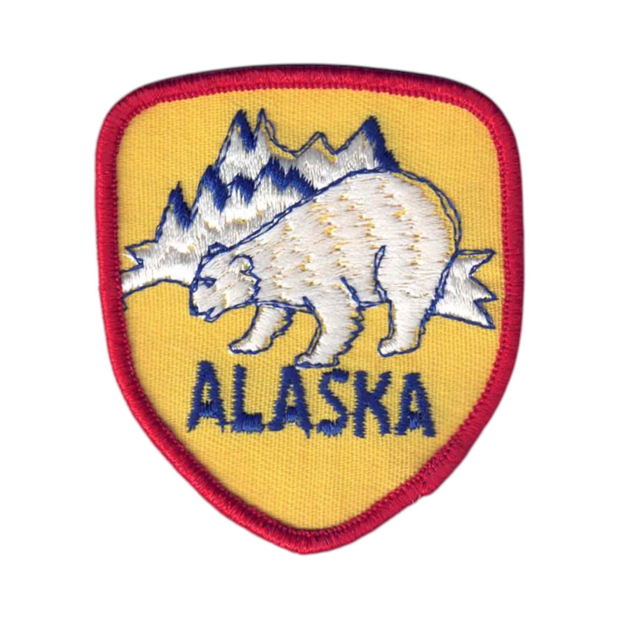 ALASKA polar bear shield souvenir embroidered patch, AK – Happy Wood ...