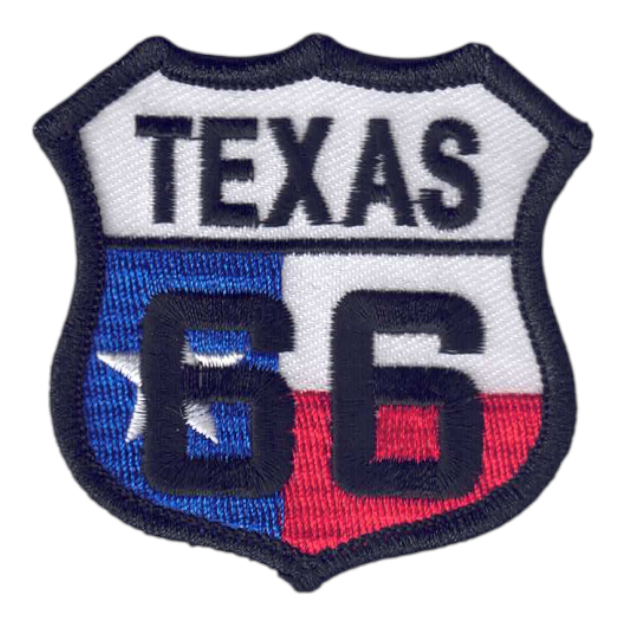 TEXAS 66 flag shield embroidered souvenir patch, TX, ROUTE 66 – Happy ...