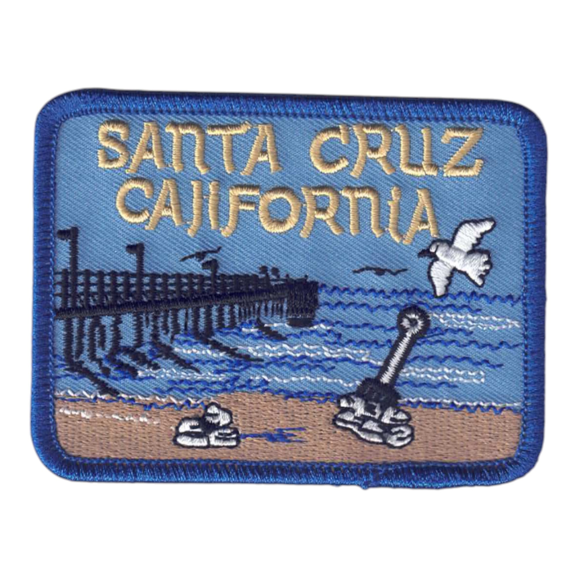 SANTA CRUZ pier souvenir embroidered patch. – Happy Wood Products ...