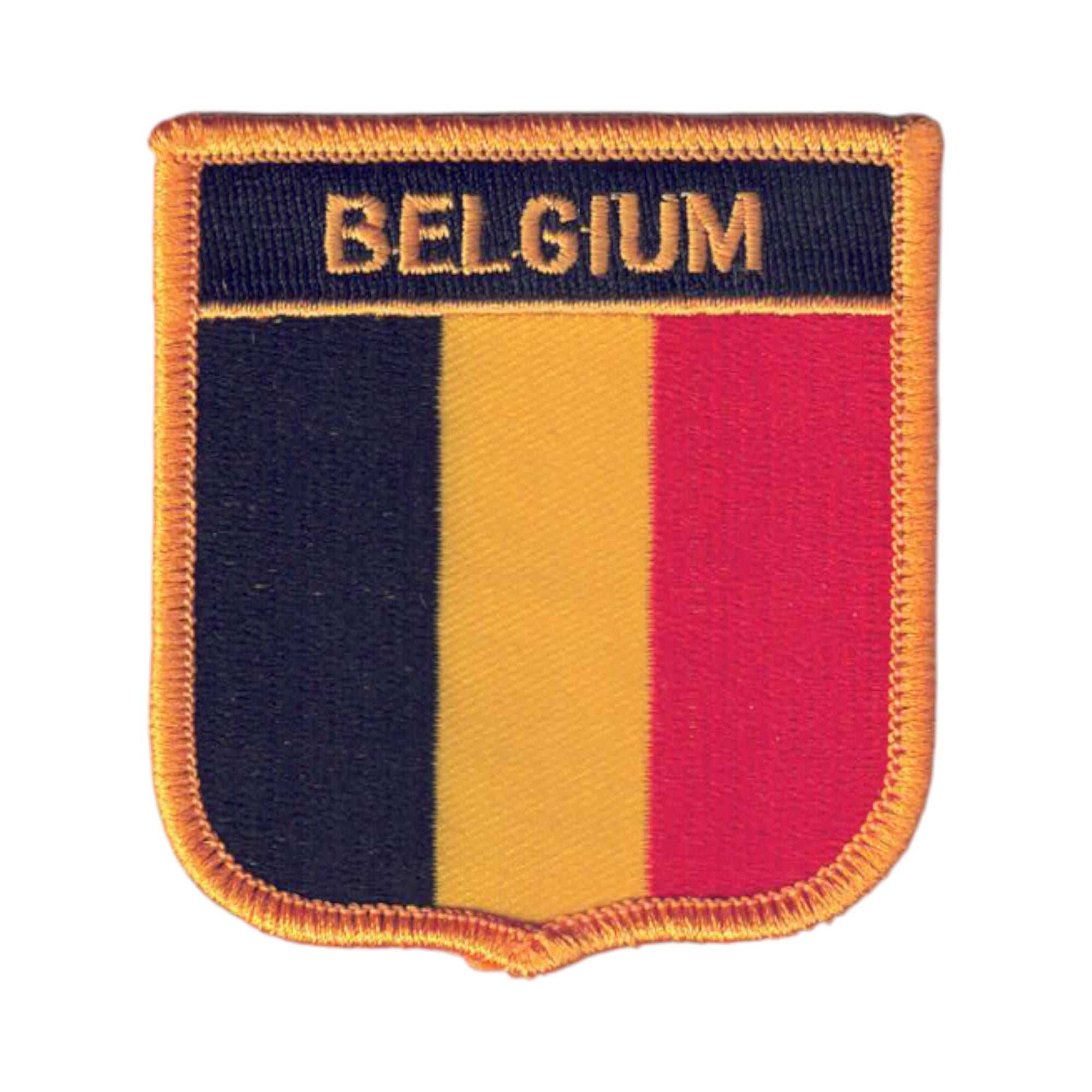 BELGIUM medium flag shield souvenir embroidered patch – Happy Wood ...