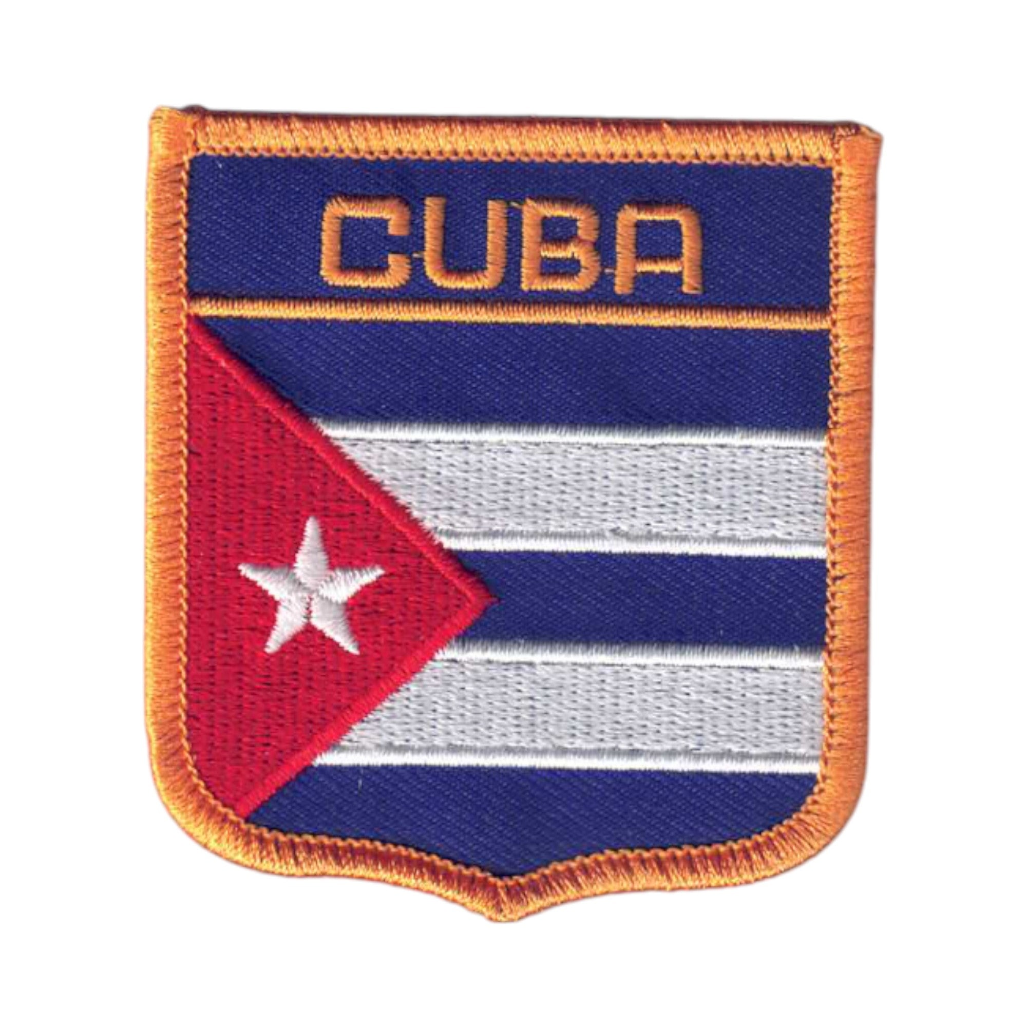 CUBA medium flag shield souvenir embroidered patch – Happy Wood ...