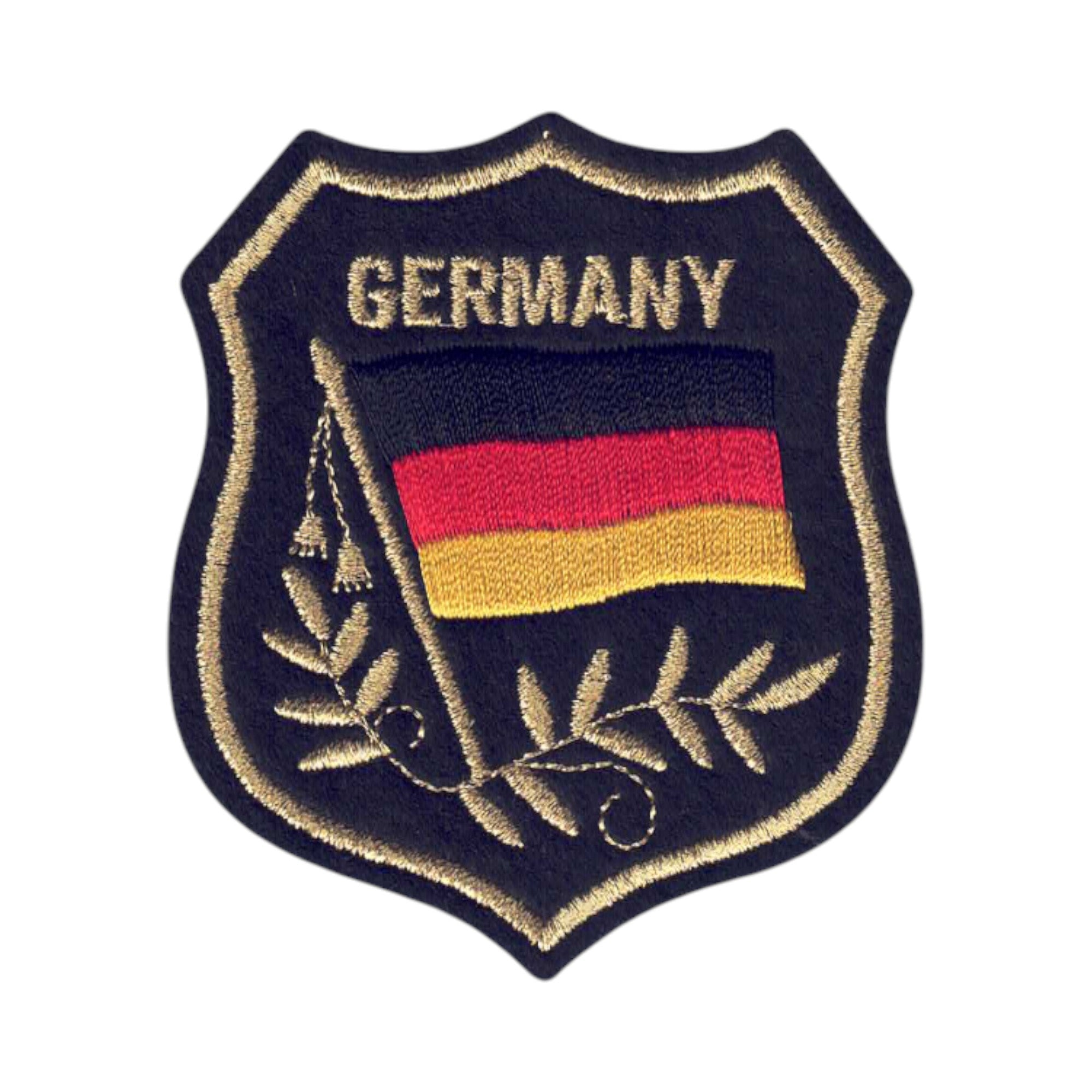GERMANY mylar flag shield souvenir embroidered patch – Happy Wood ...