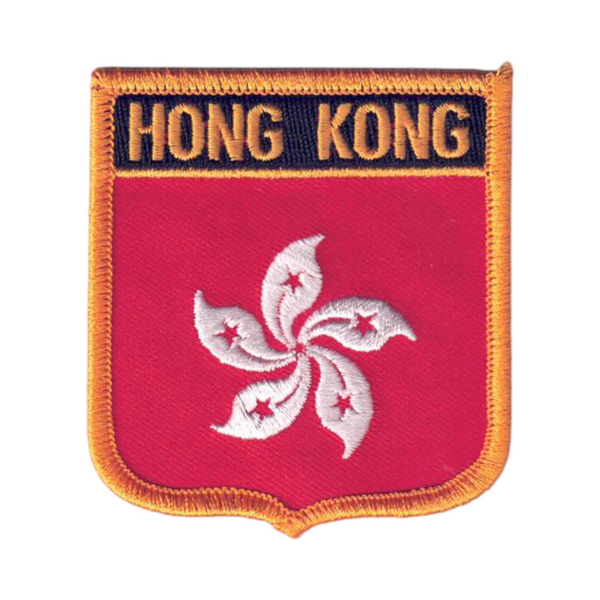 HONG KONG medium flag shield souvenir embroidered patch – Happy Wood ...