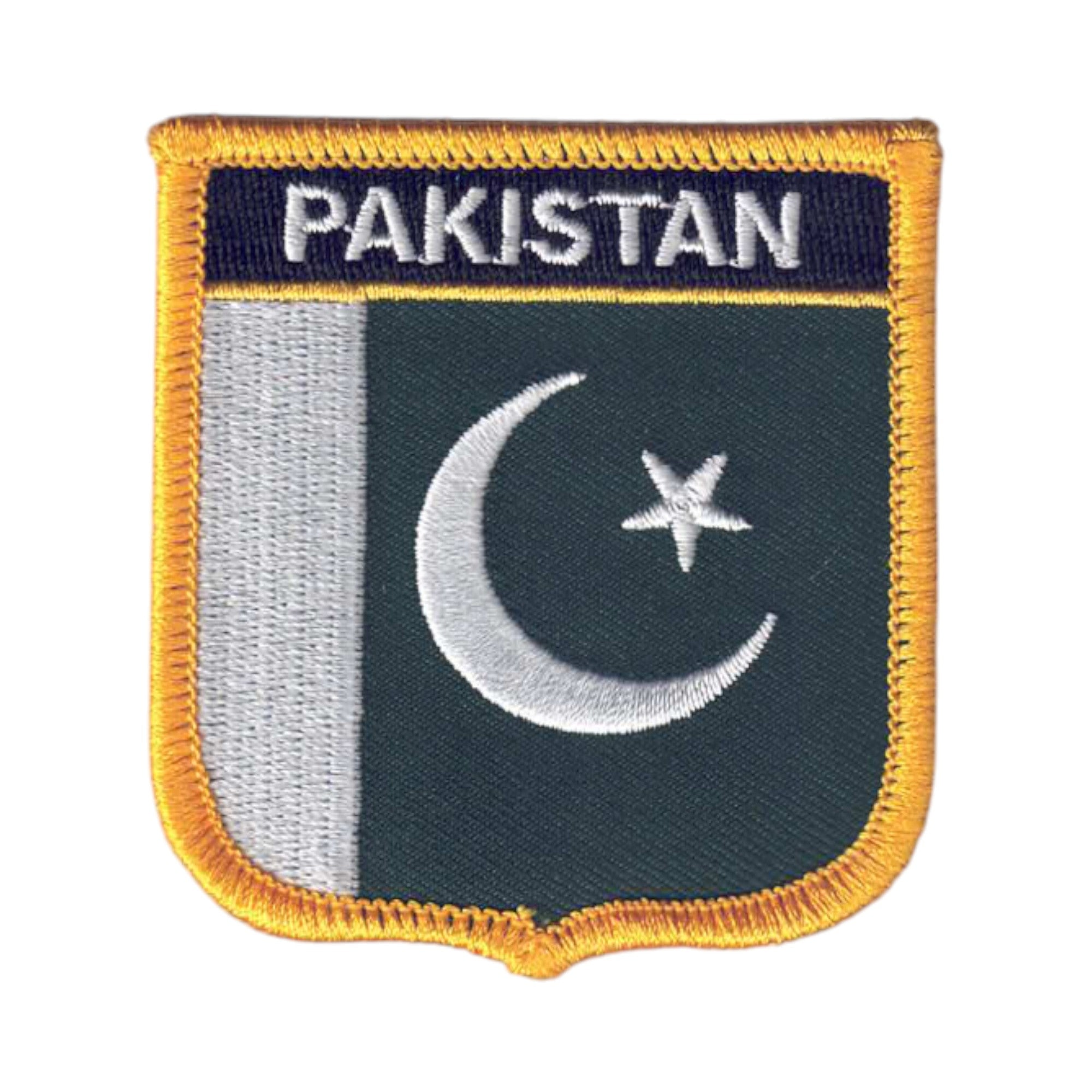 PAKISTAN flag medium shield souvenir embroidered patch – Happy Wood ...