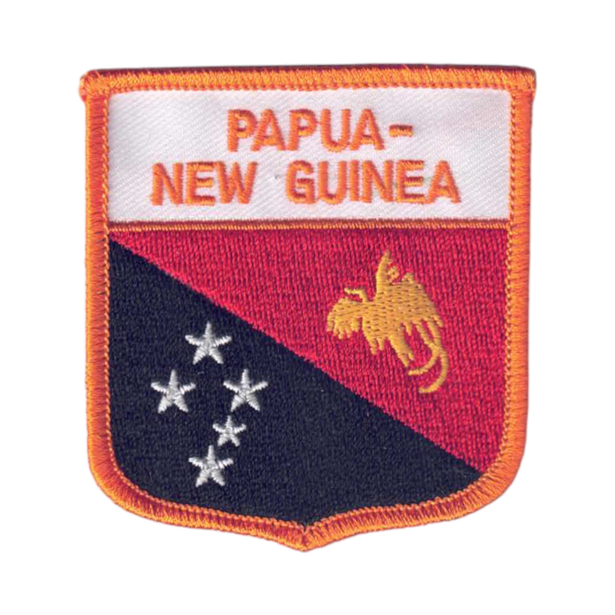 PAPUA - NEW GUINEA medium flag shield souvenir embroidered patch ...