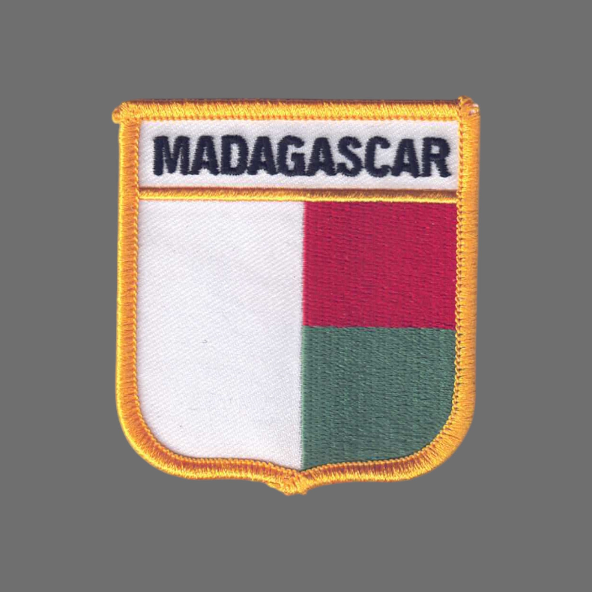 MADAGASCAR medium flag shield souvenir embroidered patch – Happy Wood ...