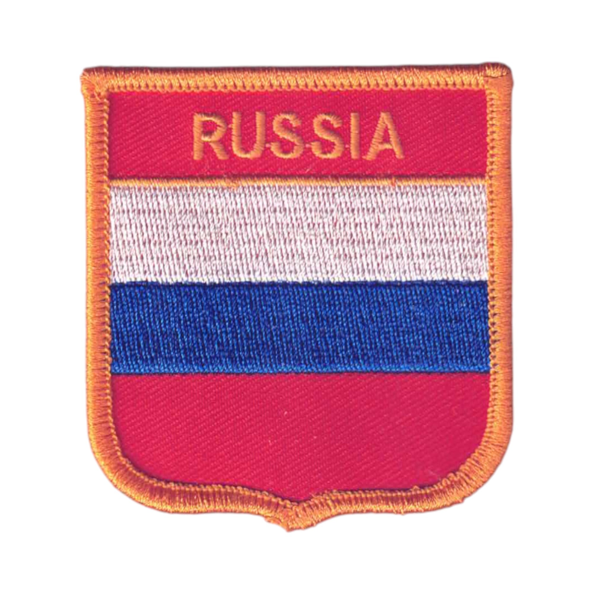 RUSSIA medium flag shield souvenir embroidered patch – Happy Wood ...