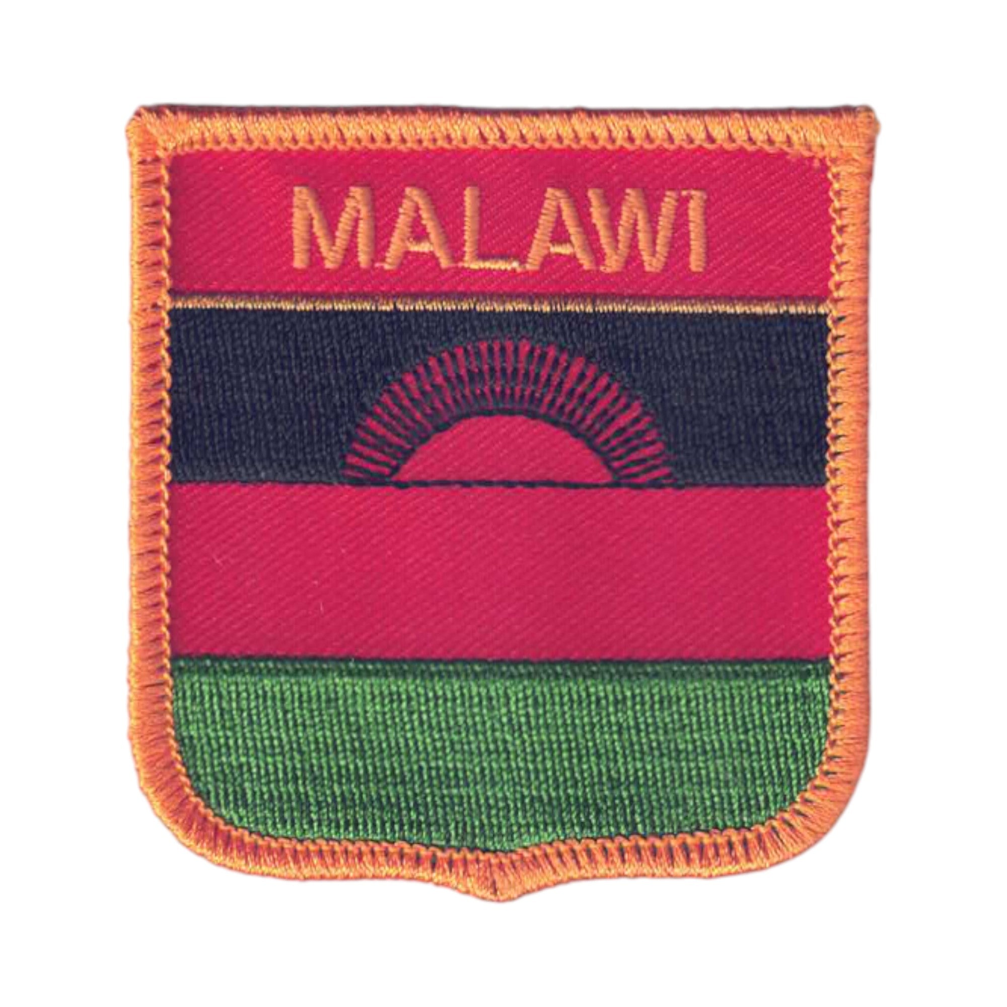 MALAWI medium flag shield souvenir embroidered patch – Happy Wood ...