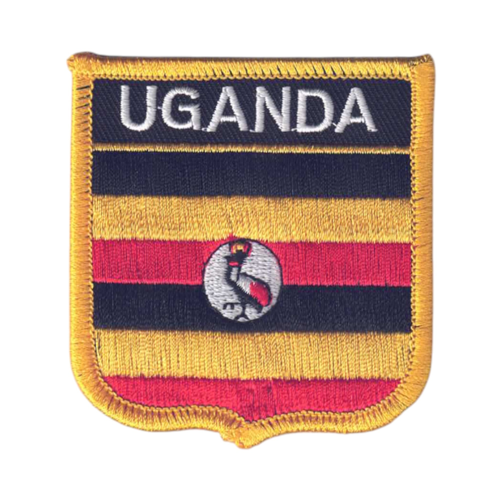 UGANDA medium flag shield souvenir embroidered patch – Happy Wood ...