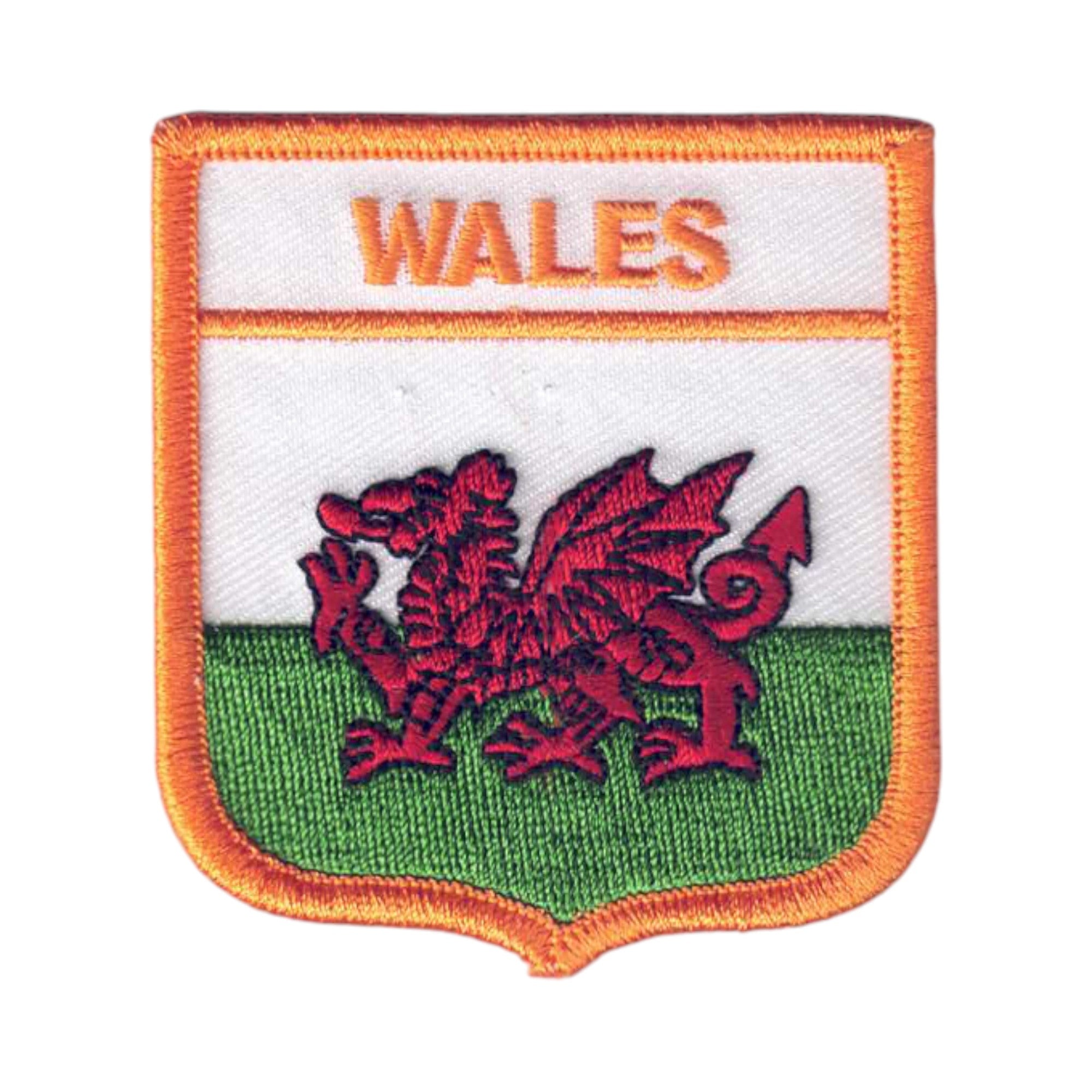 WALES medium flag shield souvenir embroidered patch – Happy Wood ...