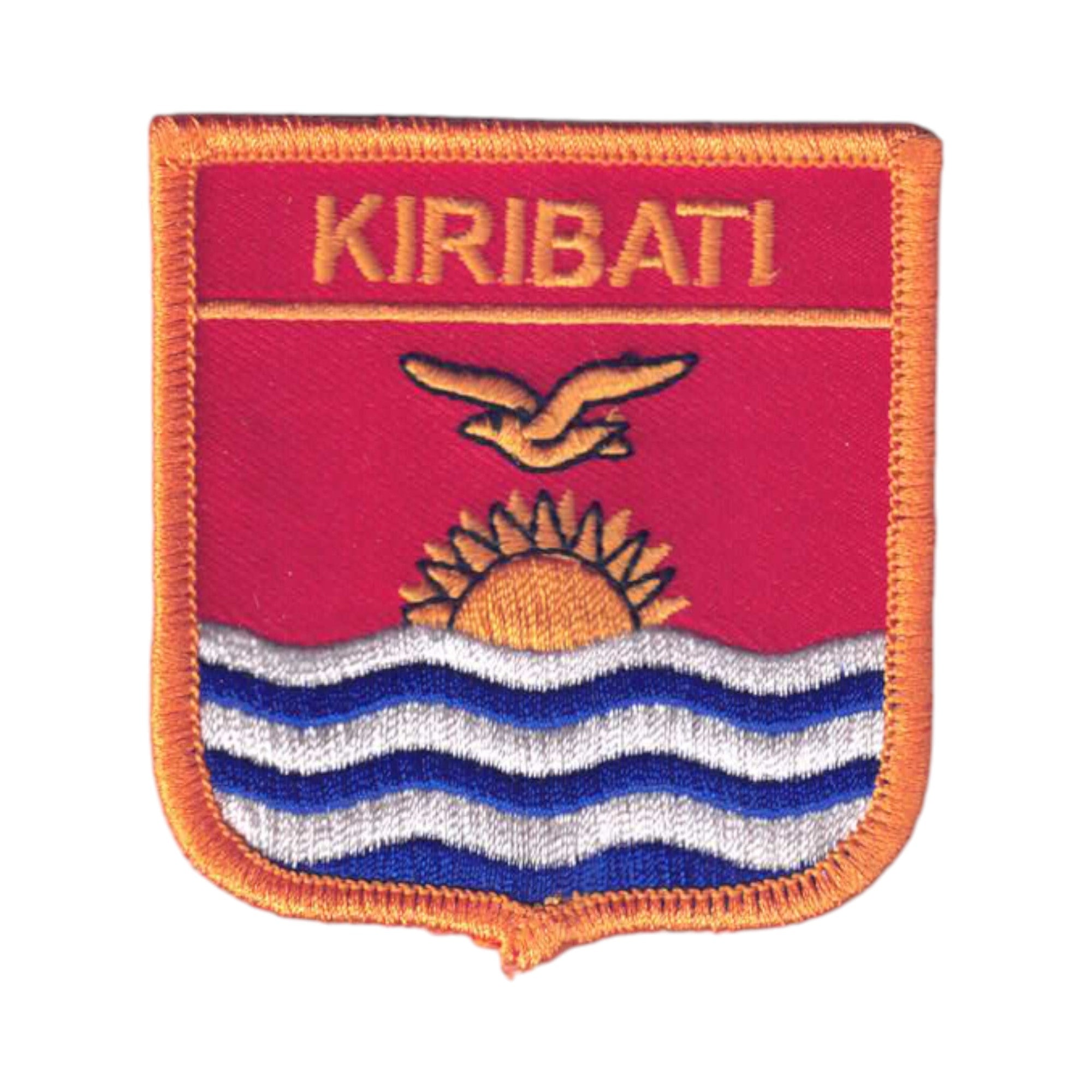 KIRIBATI medium flag shield souvenir embroidered patch – Happy Wood ...