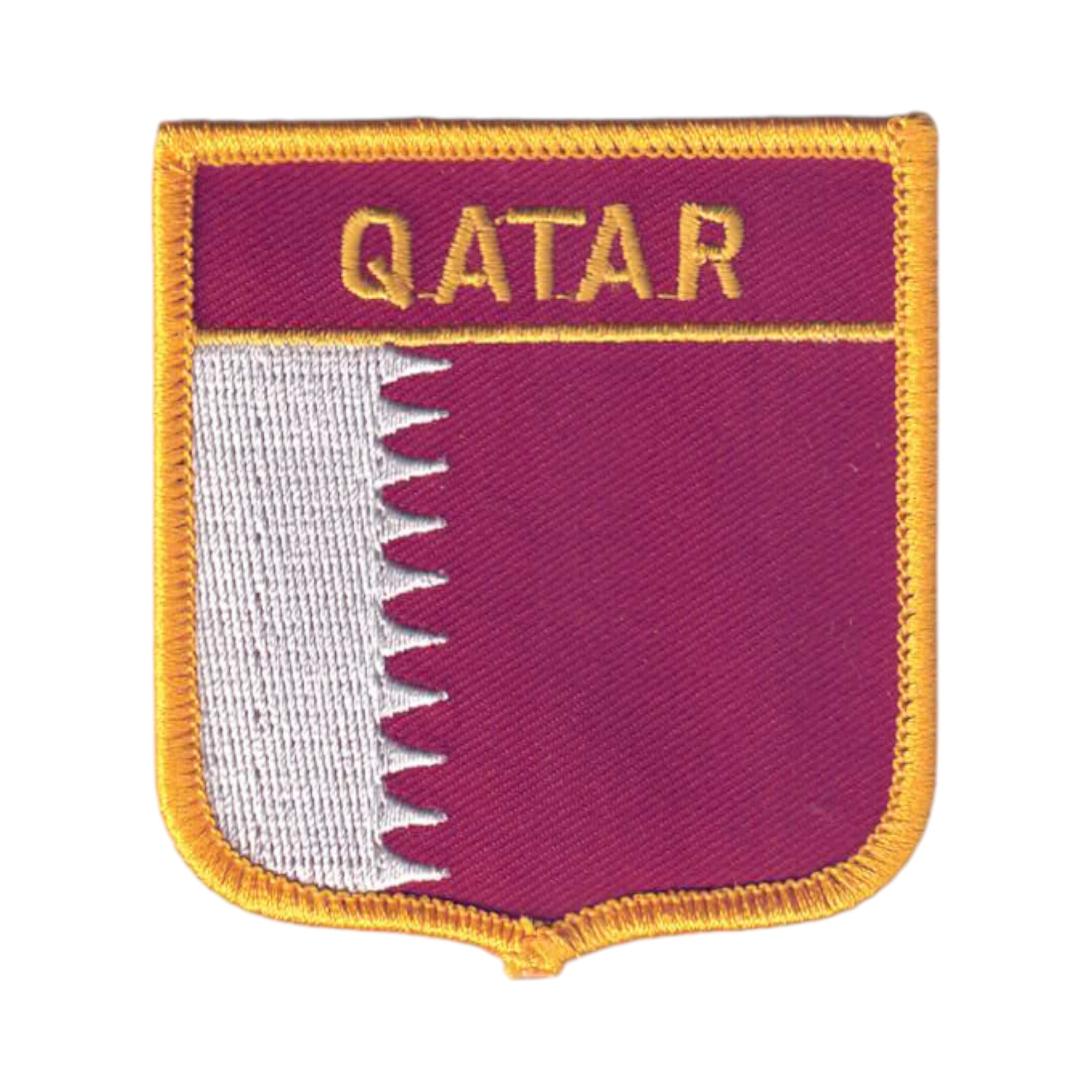QATAR medium flag shield souvenir embroidered patch – Happy Wood ...