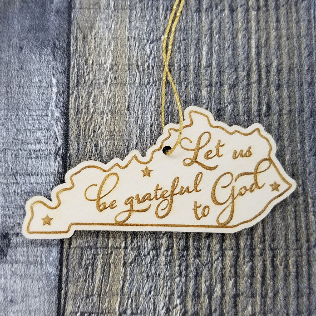 Kentucky Wood Ornament - KY State Shape with State Motto - Handmade Wo ...