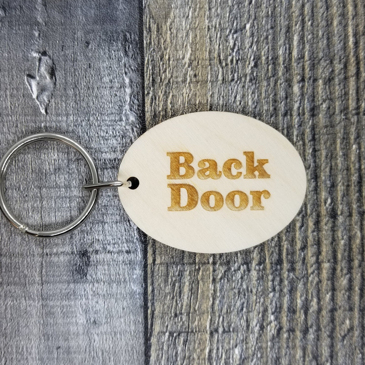 Back Door Wood Keychain Key Ring Keychain Gift - Key Chain Key Tag Key ...