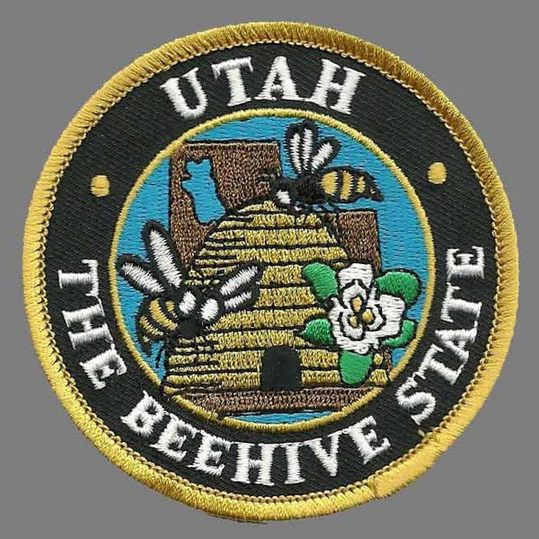 Utah Patch – Utah Beehive State - UT Travel Patch Iron On – 3" – Happy ...