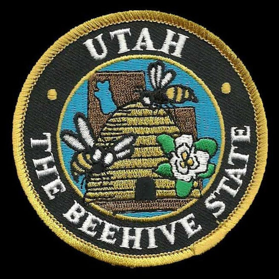 Utah Patch – Utah Beehive State - UT Travel Patch Iron On – 3" – Happy ...