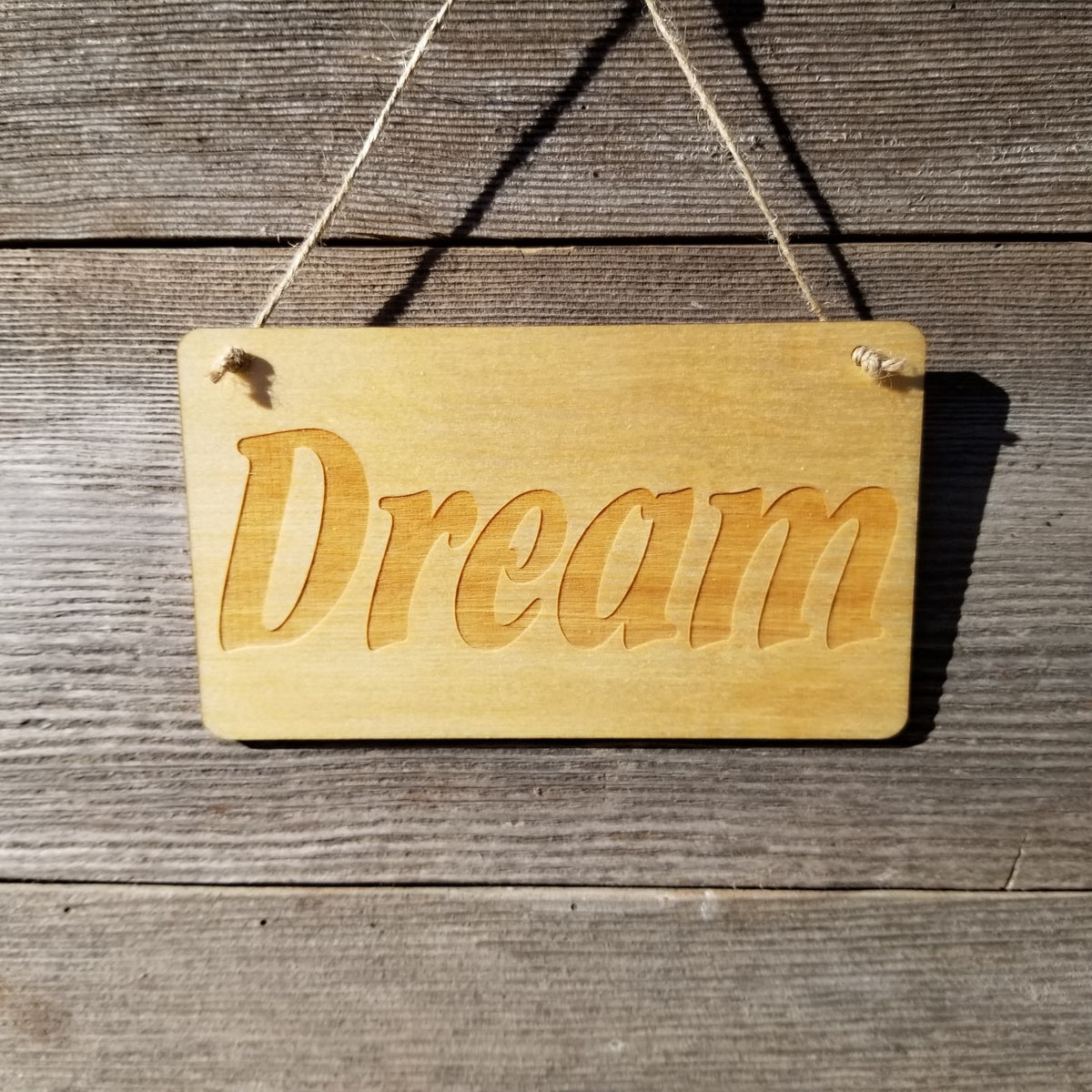 Inspirational Sign - Dream Sign - Rustic Decor - Hanging Wall Sign Ind ...