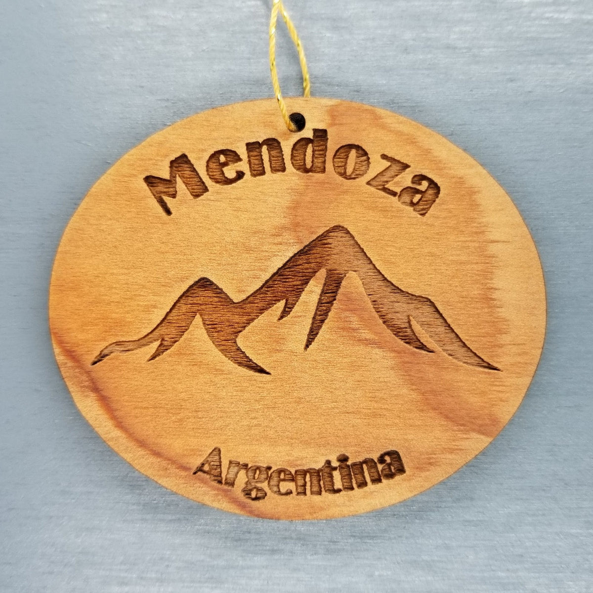 Mendoza Argentina Ornament Handmade Wood Argentina Souvenir Andes Moun ...