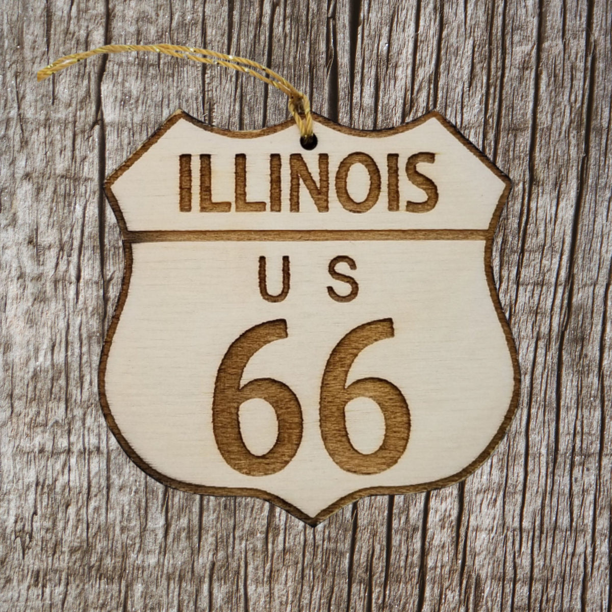 Route 66 Ornament - Illinois Road Sign - Christmas – Happy Wood Products