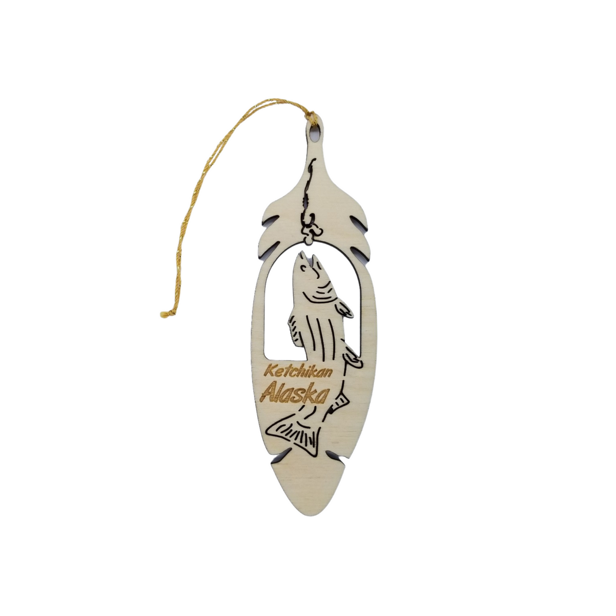 Ketchikan Alaska Fish Christmas Ornament Wood Laser Cut Handmade in US ...