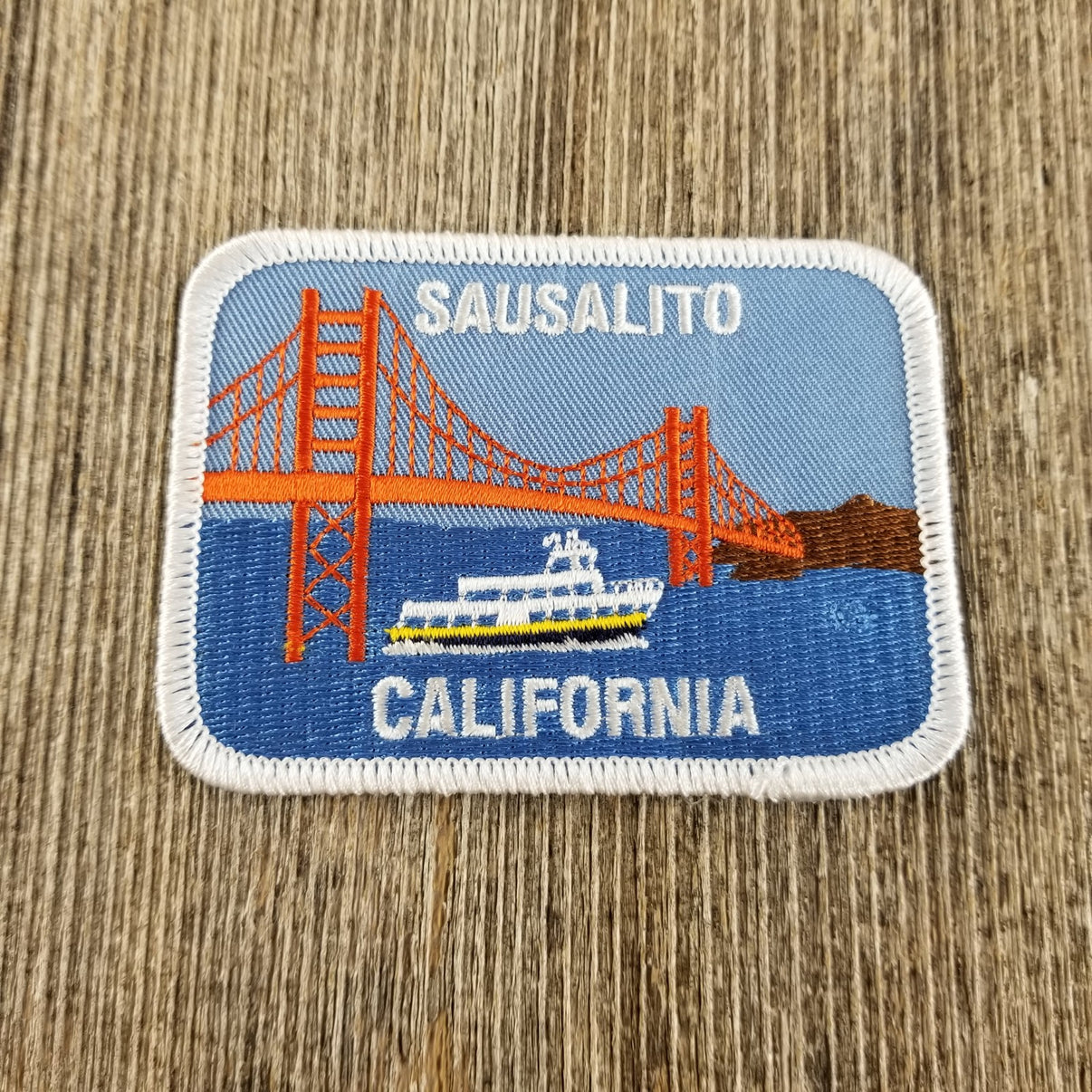 Sausalito California Iron On Patch - Golden Gate Bridge - Ferry Souven – Happy Wood Products ...