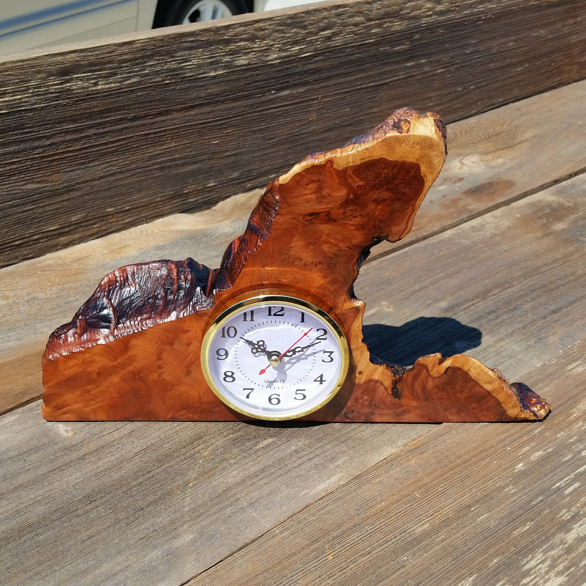 Redwood Wood Clock - Mantle Clock - Redwood Burl Clock Office #X ...