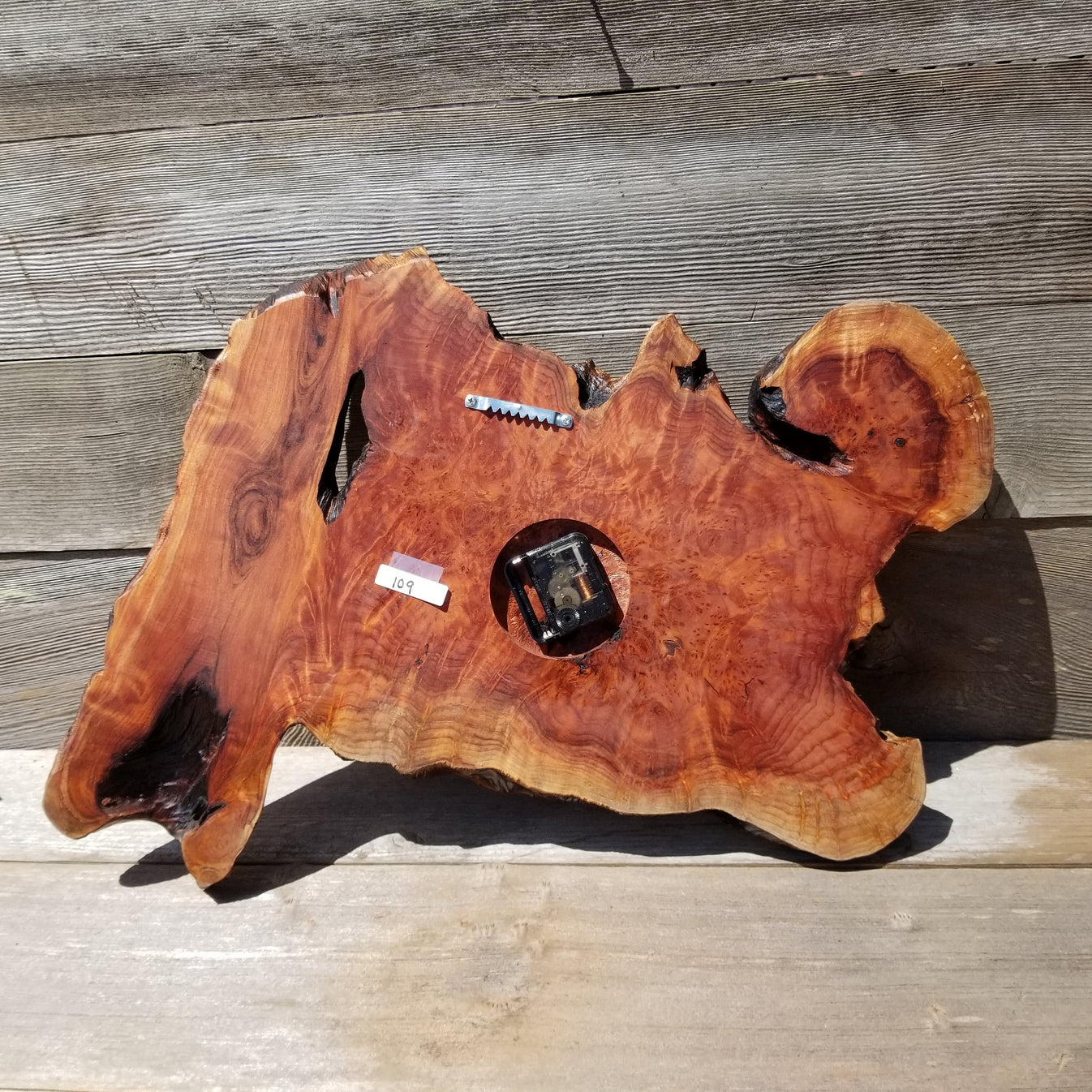 Redwood Burl Clock Two Tone Wall Clock Rustic Slab #109 – Happy Wood ...
