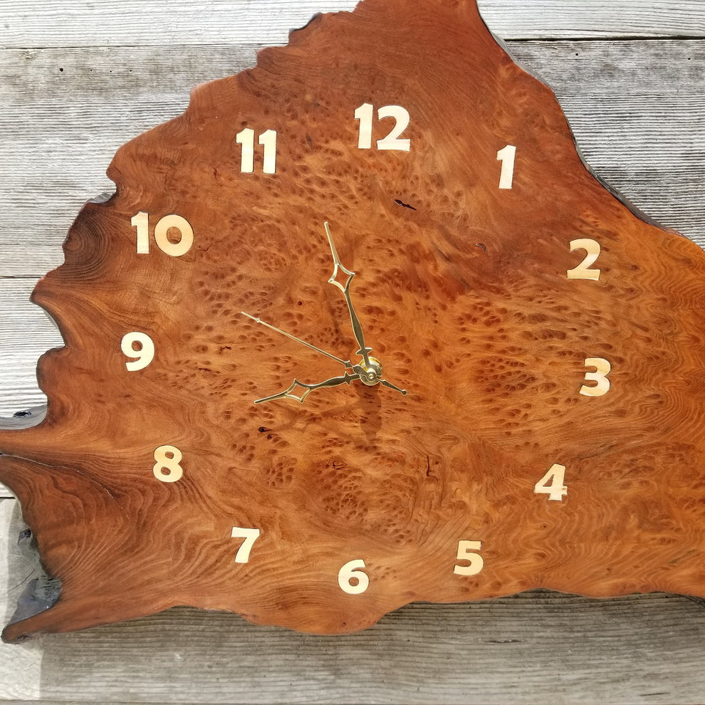 Redwood Burl Wood Wall Clock #114 Handmade – Happy Wood Products / Holm ...