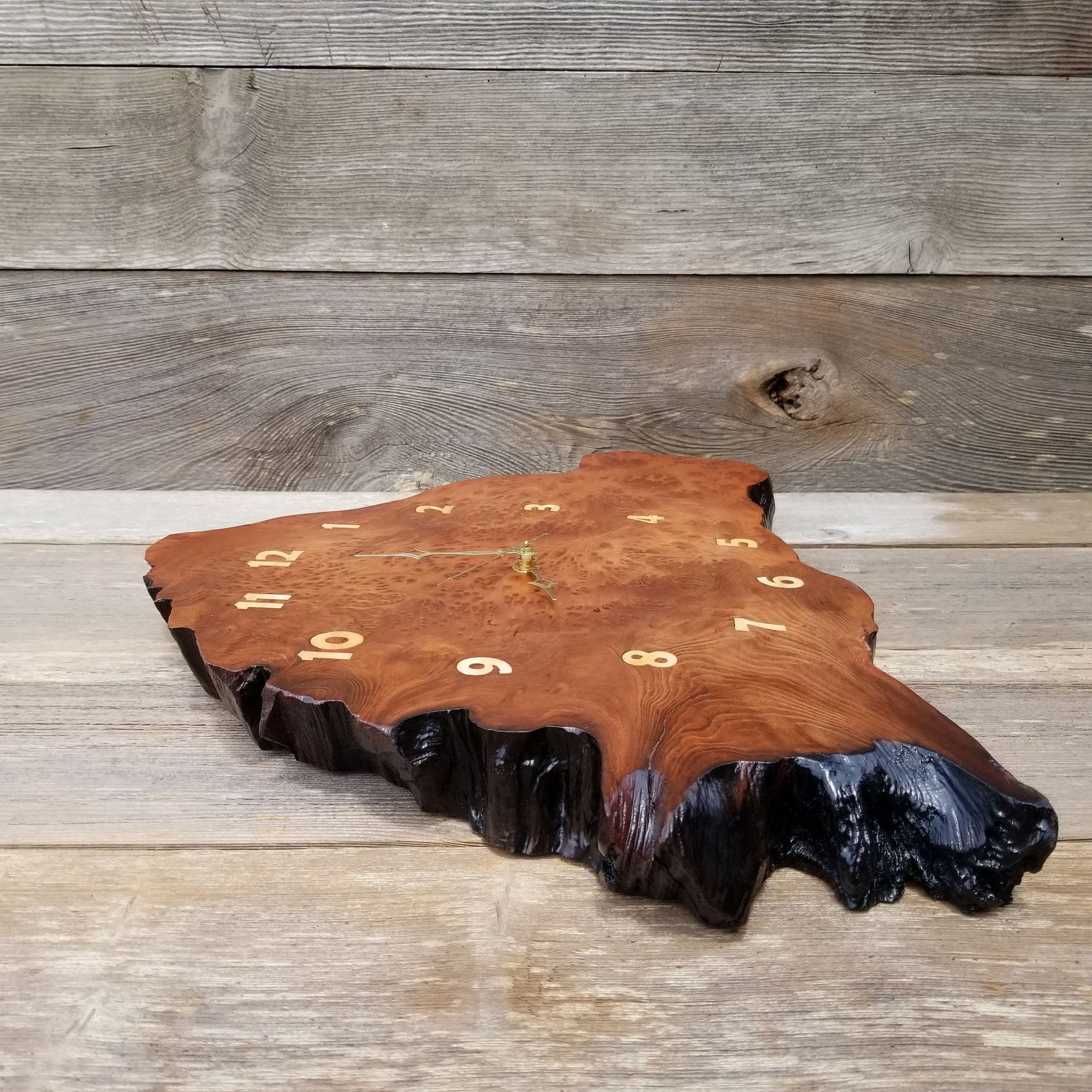 Redwood Burl Wood Wall Clock #114 Handmade – Happy Wood Products