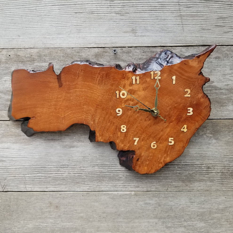 Redwood Clock Handmade Wall Hanging Rustic Live Edge #157 – Happy Wood ...
