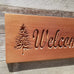 Welcome Sign with Two Trees Handmade Carved Sign Redwood – Happy Wood ...
