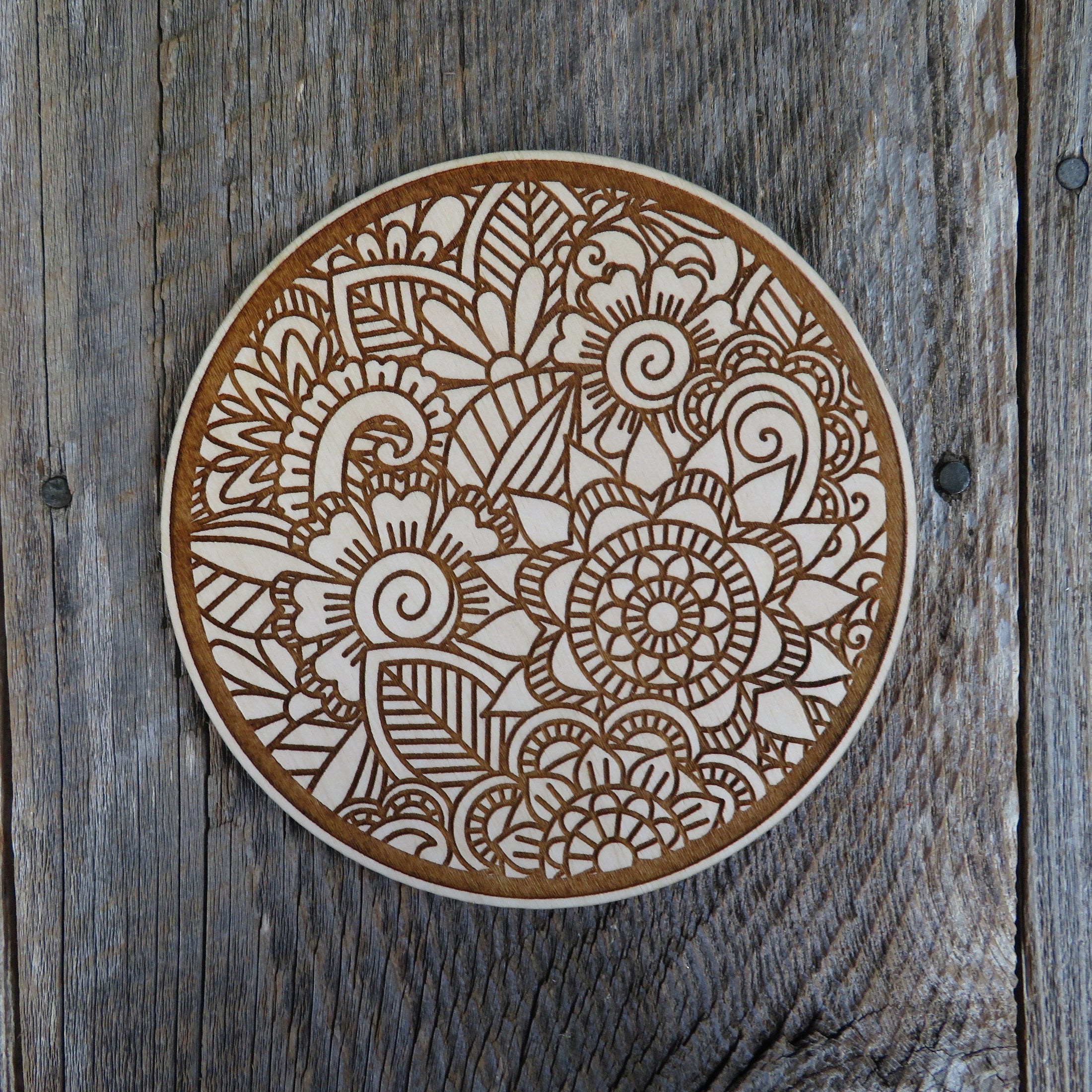 Color Your Own Wood Art - DIY - Wood Trivet Floral - Coloring Project ...